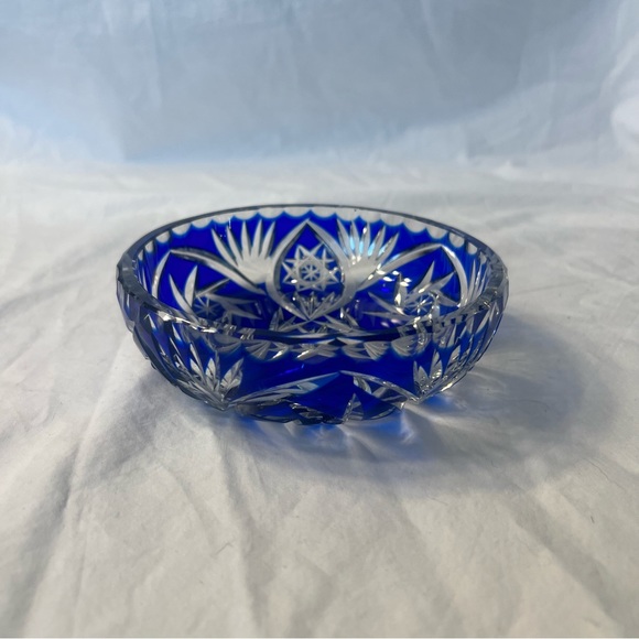 Dining | Cobalt Blue Cut Glass Bowl | Poshmark